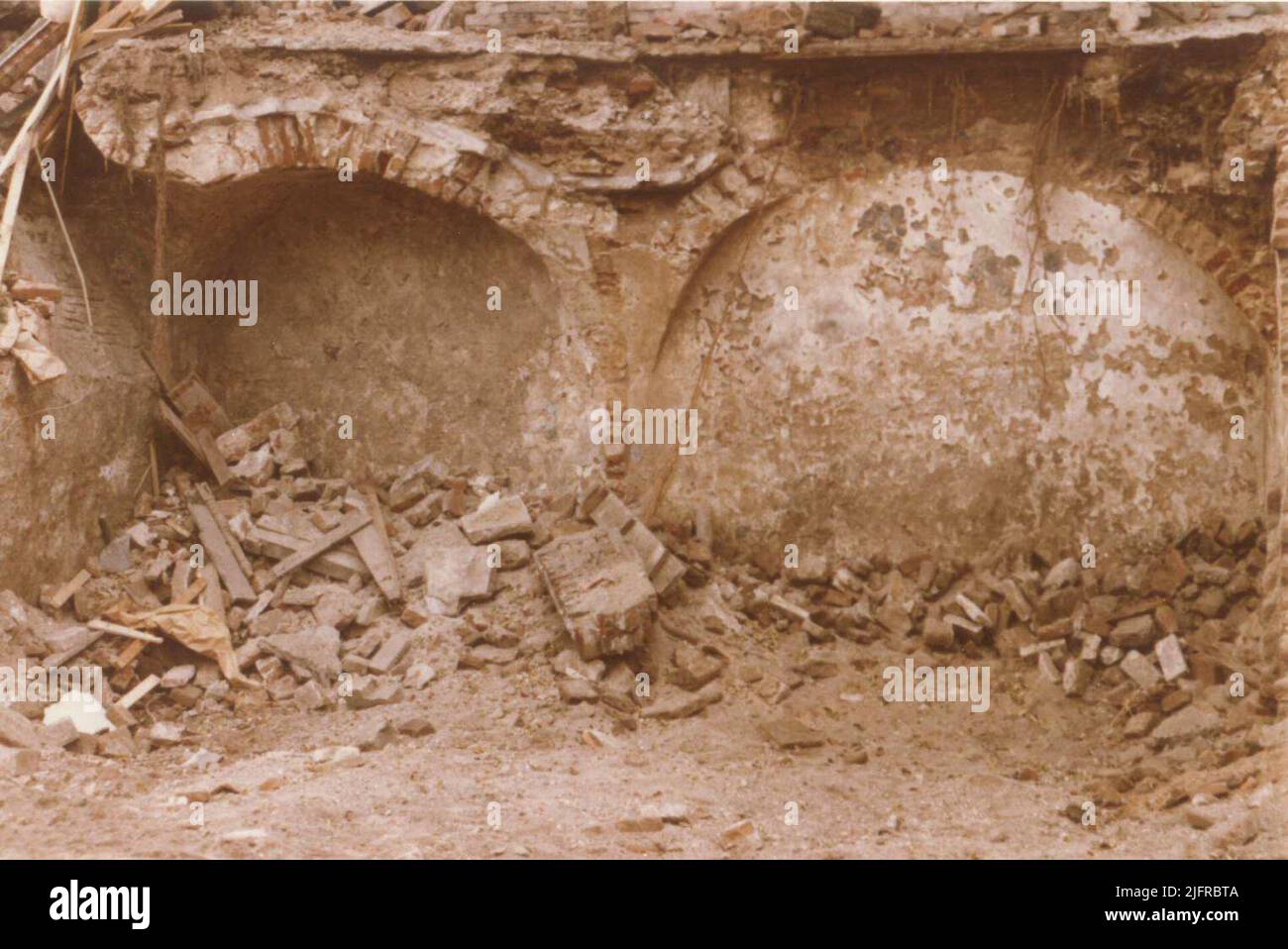 The demolition of a warehouse. Here a basement vault Stock Photo - Alamy