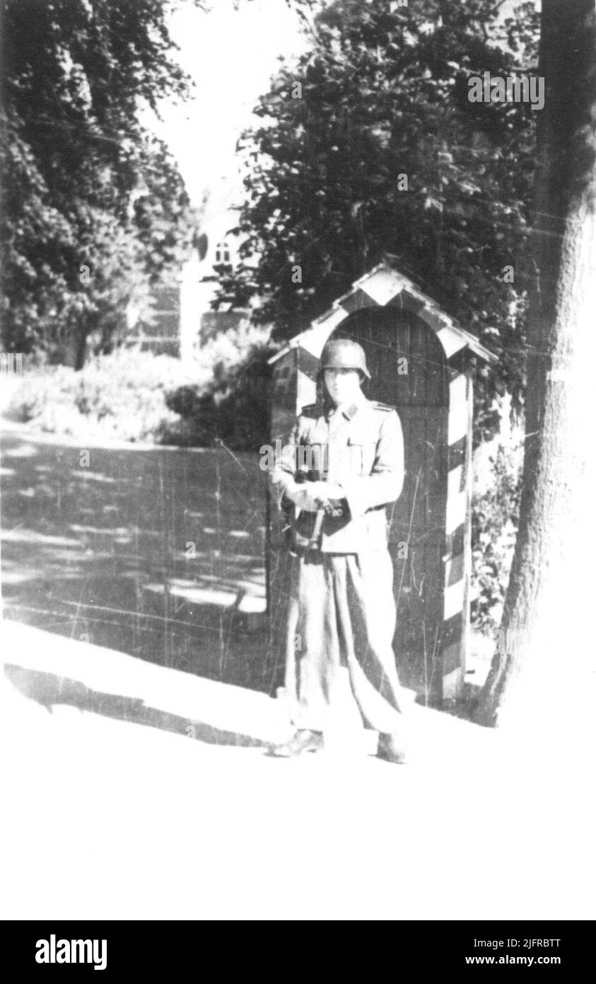 Soldier standing watch Black and White Stock Photos & Images - Alamy