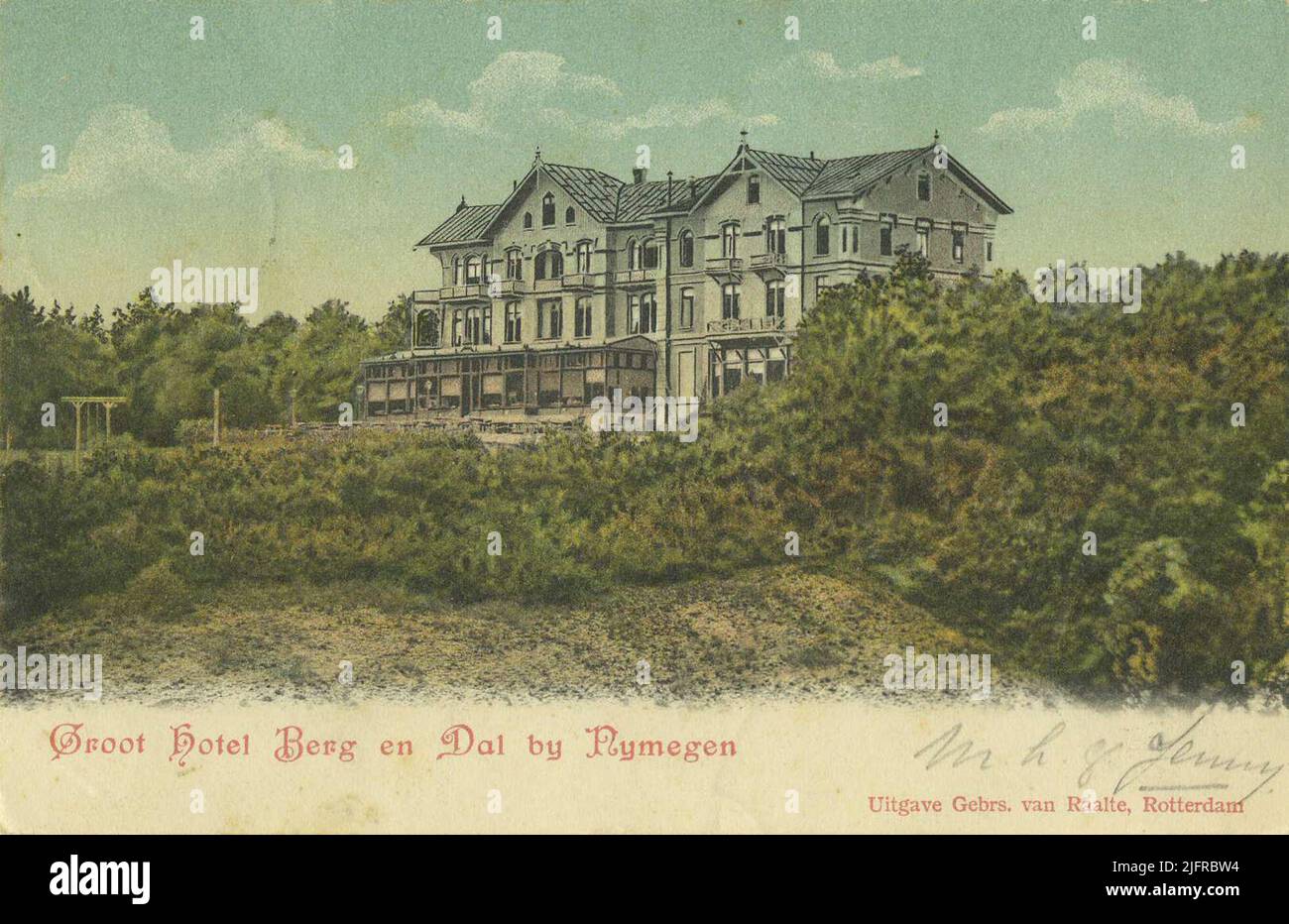Hotel Groot Berg en Dal, back seen from the Keteldal area Stock Photo ...