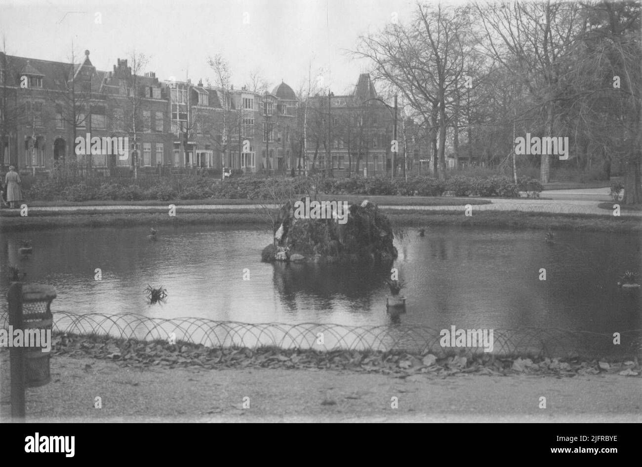 Pond trees in background water Black and White Stock Photos & Images ...
