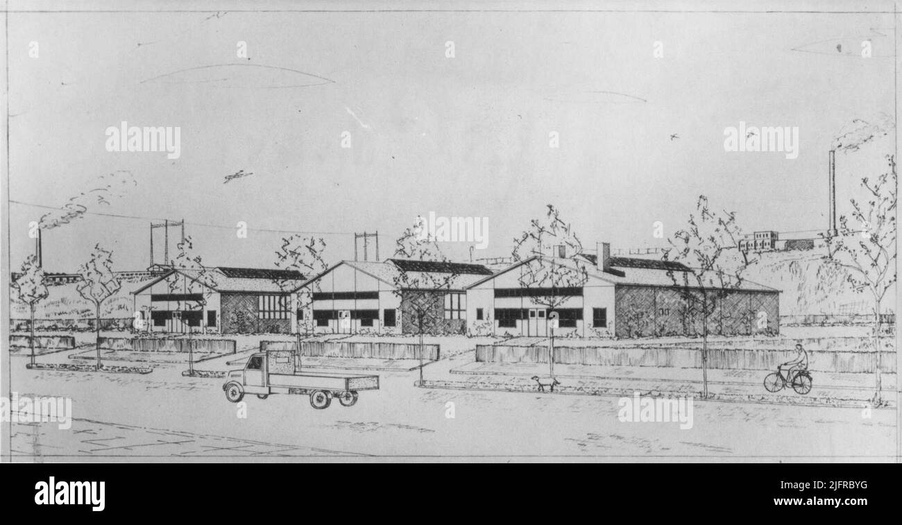 A reconstruction drawing of the reconstruction plan Stock Photo - Alamy
