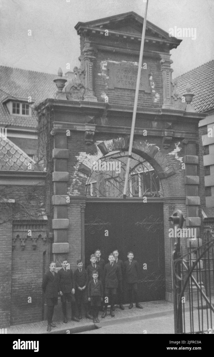 The gate of the Roman Catholic Orphanage on the Doddendaal Stock Photo ...