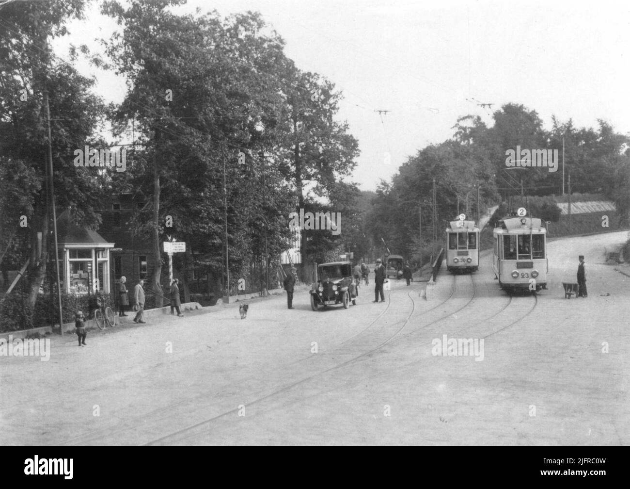 Two trams from the mountain track. Right the Van Randwijckweg Stock ...