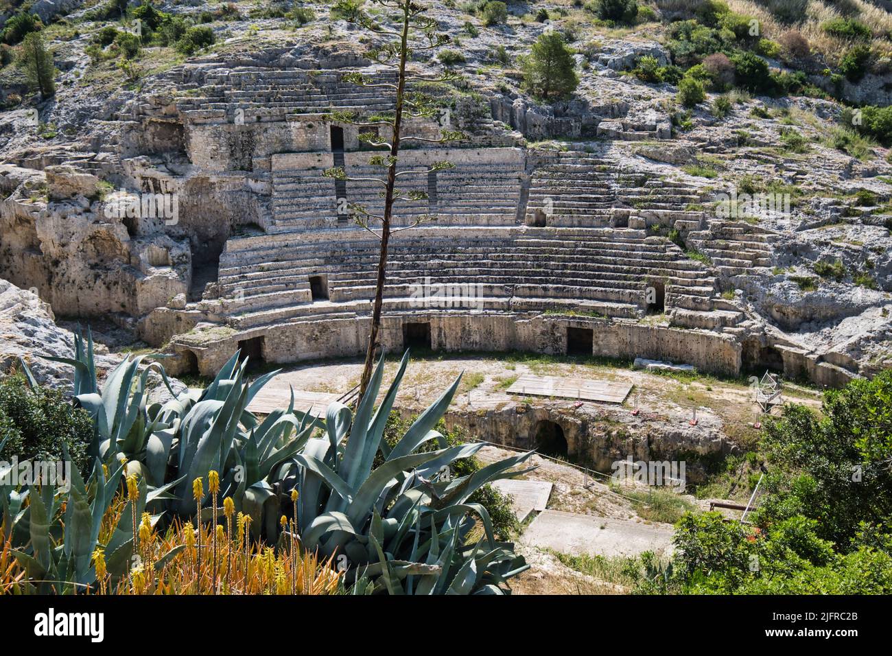 View of the roman amphitheatre in Cagliari Stock Photo - Alamy