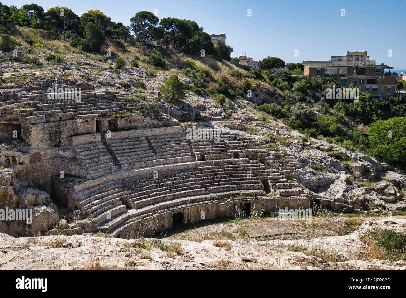 View of the roman amphitheatre in Cagliari Stock Photo - Alamy
