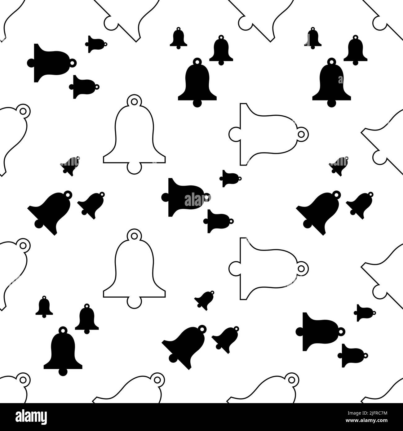 Bell Icon Seamless Pattern, Bell Vector Art Illustration Stock Vector ...