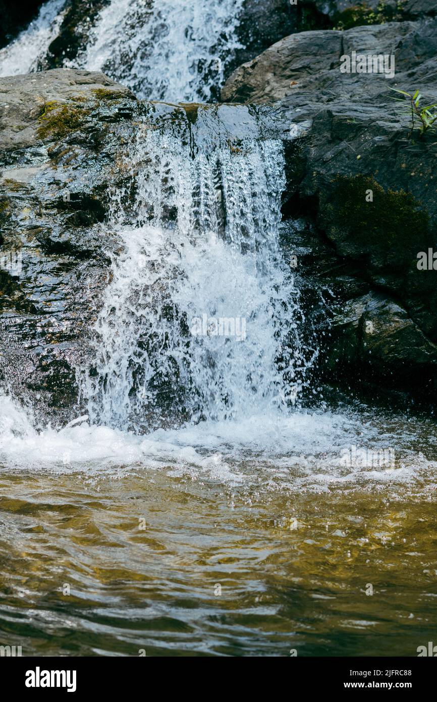 High shutter waterfalls close up view from downside Stock Photo - Alamy