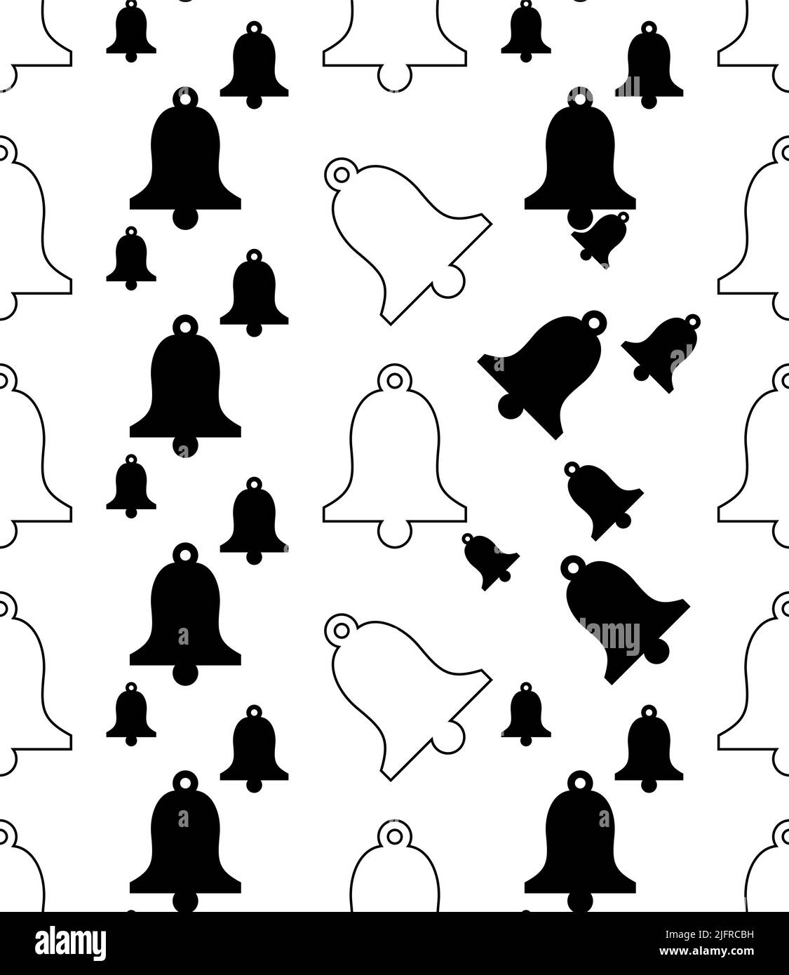 Bell Icon Seamless Pattern, Bell Vector Art Illustration Stock Vector ...