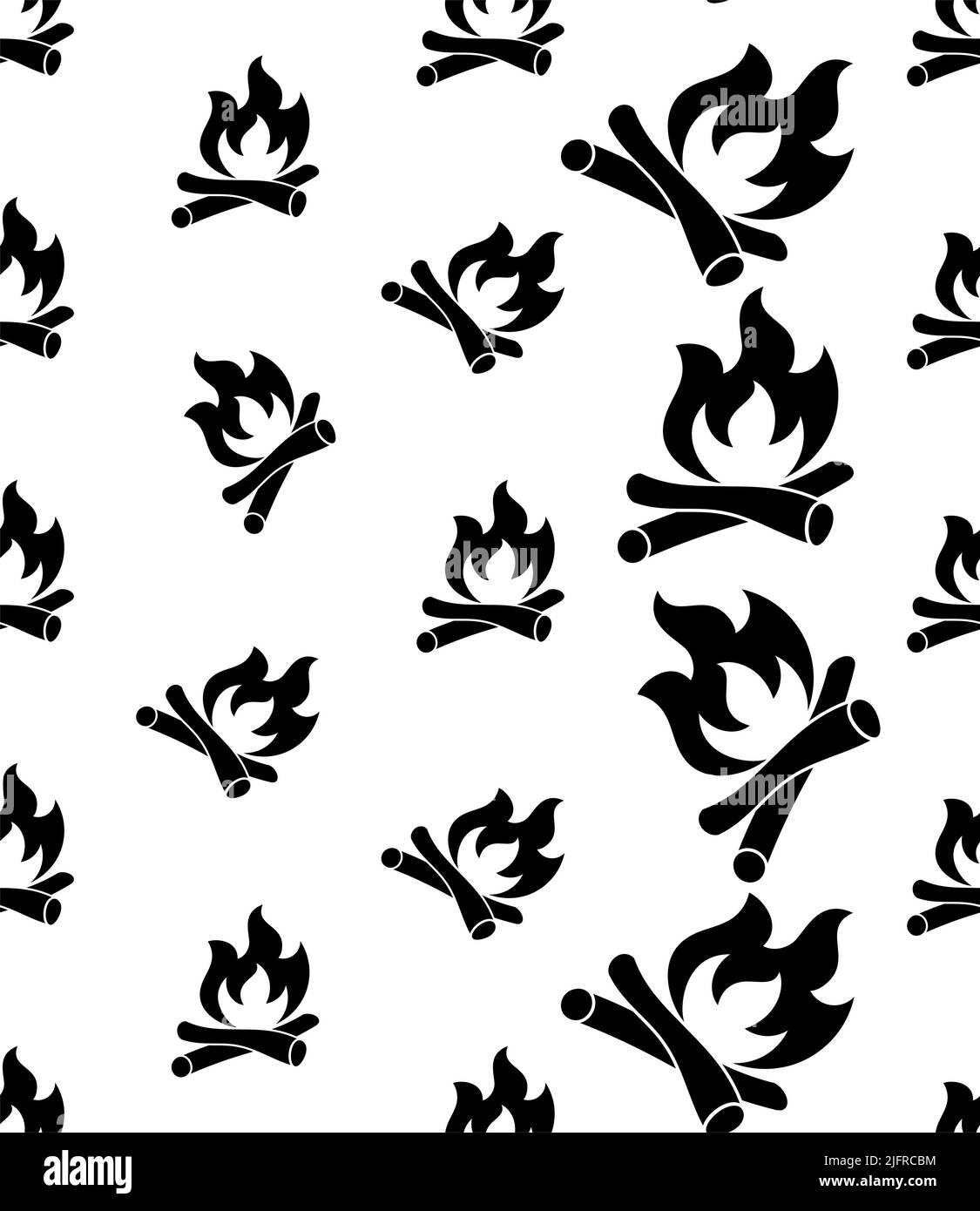 Campfire Icon Seamless Pattern, Camp Fire Vector Art Illustration Stock ...