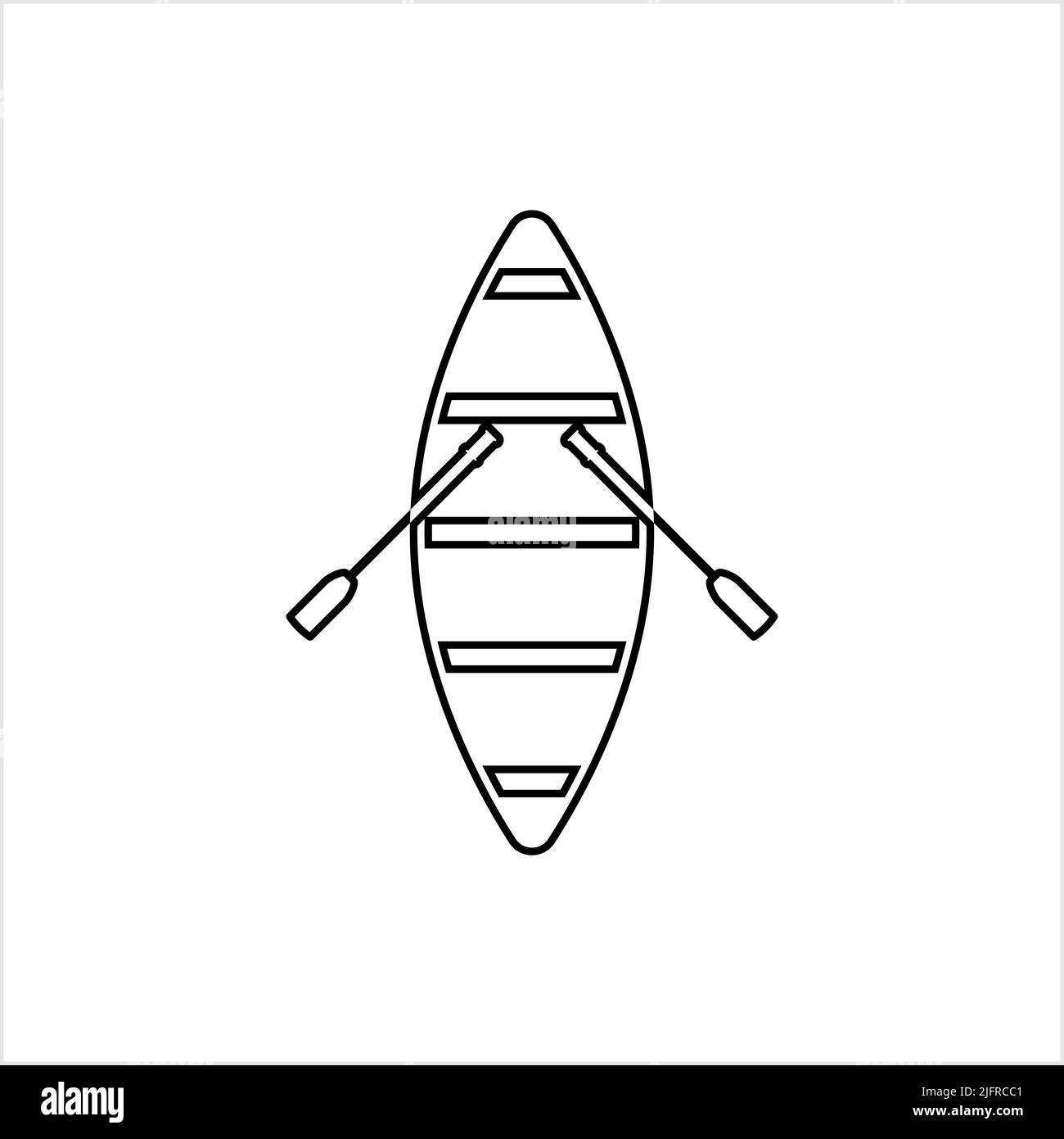 Boat With Boat Paddle Icon, Boat Paddle Pair Vector Art Illustration ...