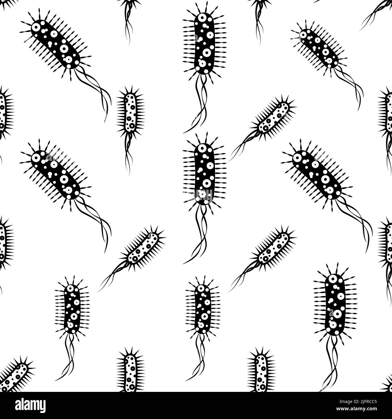 Bacteria Icon, Bacteria Seamless Pattern Vector Art Illustration Stock ...