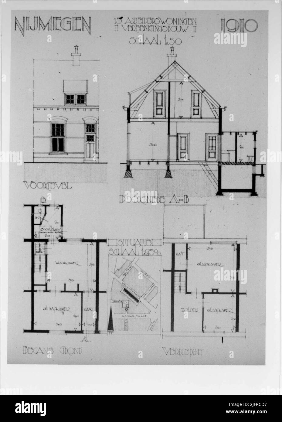 A building plan of a workers' house Stock Photo - Alamy