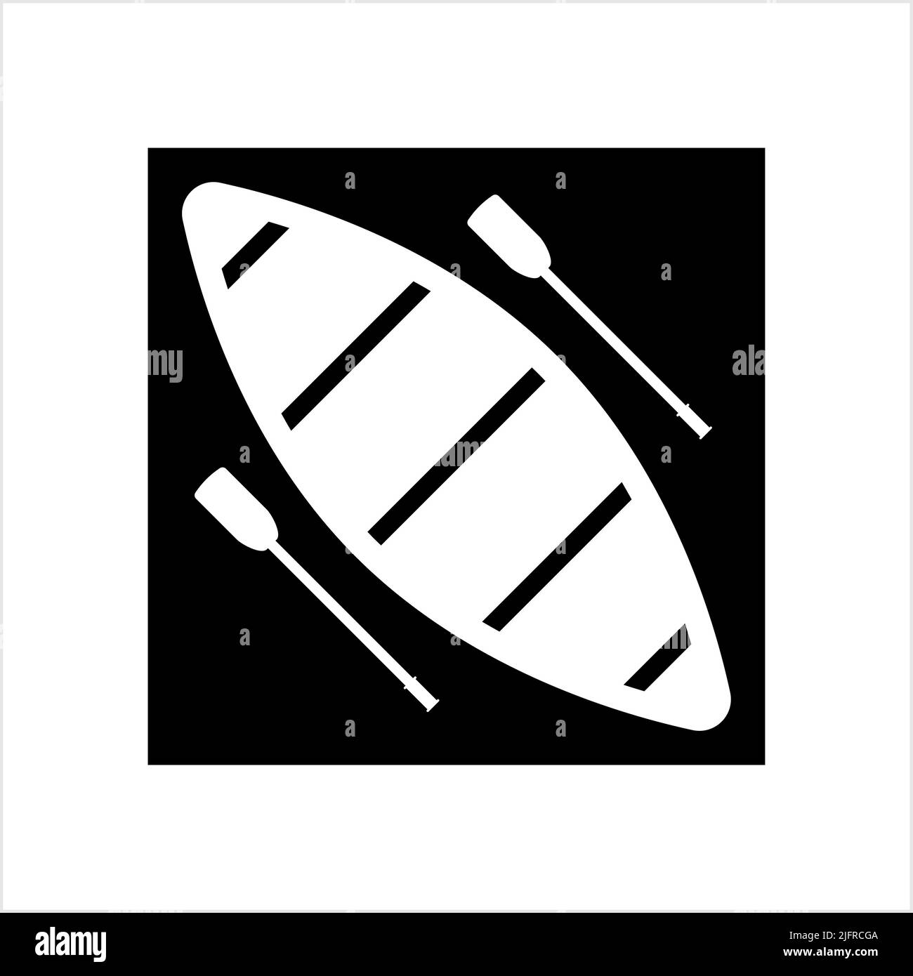 Boat With Boat Paddle Icon, Boat Paddle Pair Vector Art Illustration ...