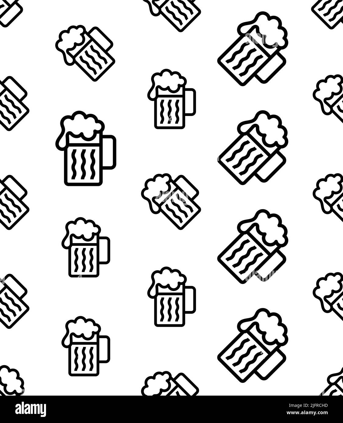 Beer Mug Icon Seamless Pattern Vector Art Illustration Stock Vector ...
