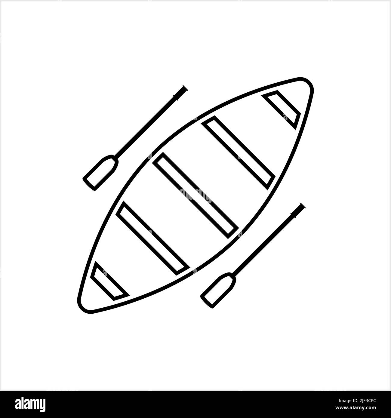 Boat With Boat Paddle Icon, Boat Paddle Pair Vector Art Illustration ...