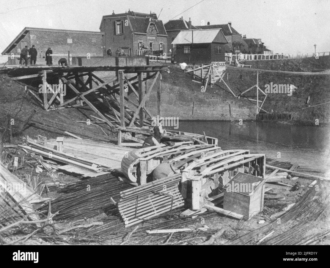 The start of the construction of Dutch - German pumping station Stock ...
