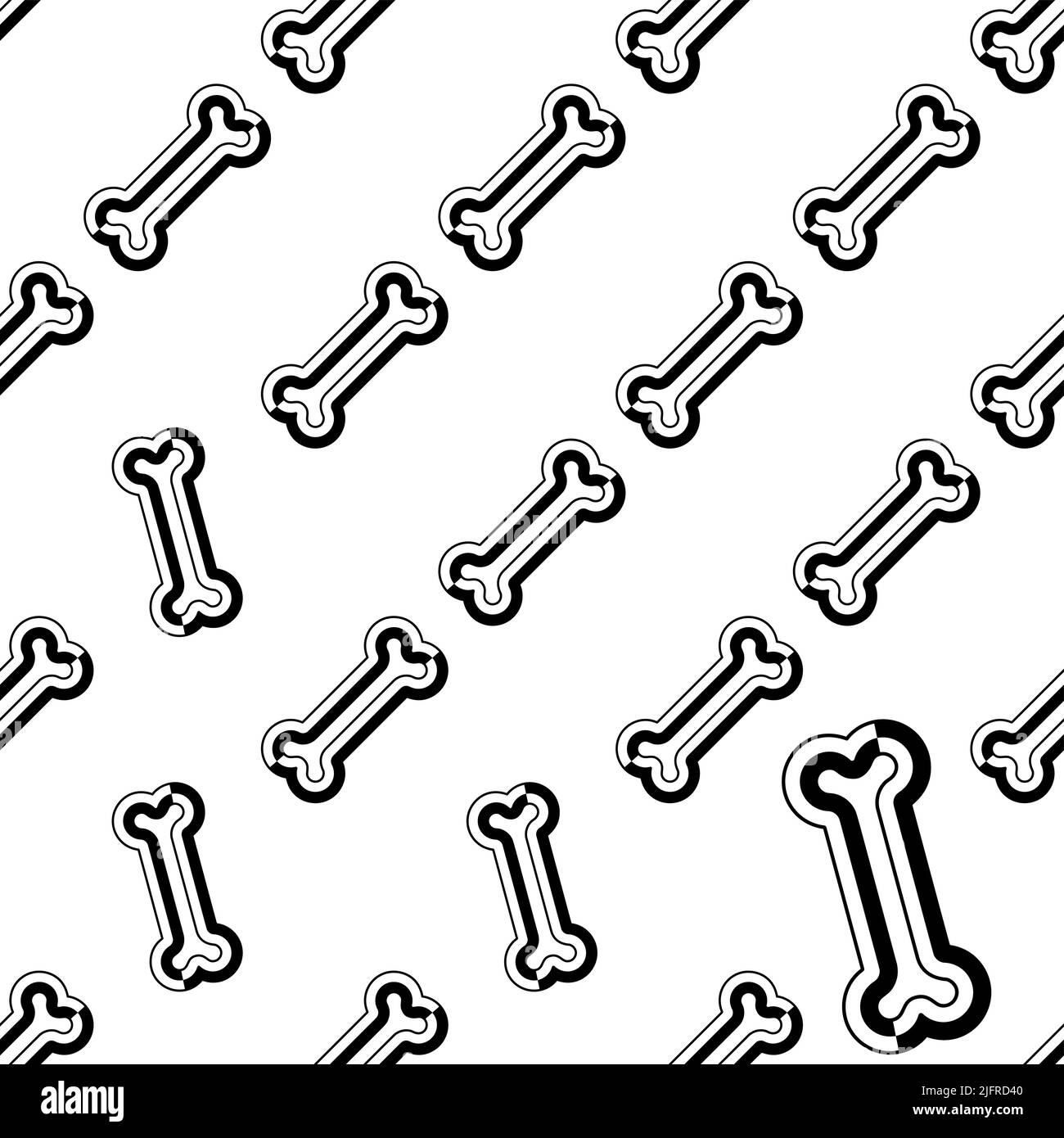 Dog Bone Icon Seamless Pattern, Bone Icon Vector Art Illustration Stock ...