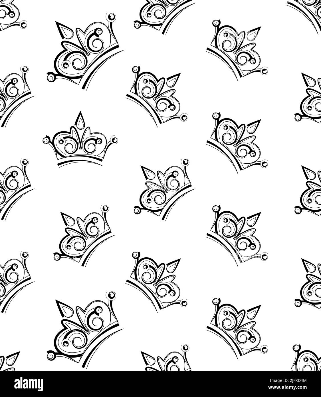 Crown Icon Seamless Pattern, Crown Vector Art Illustration Stock Vector ...