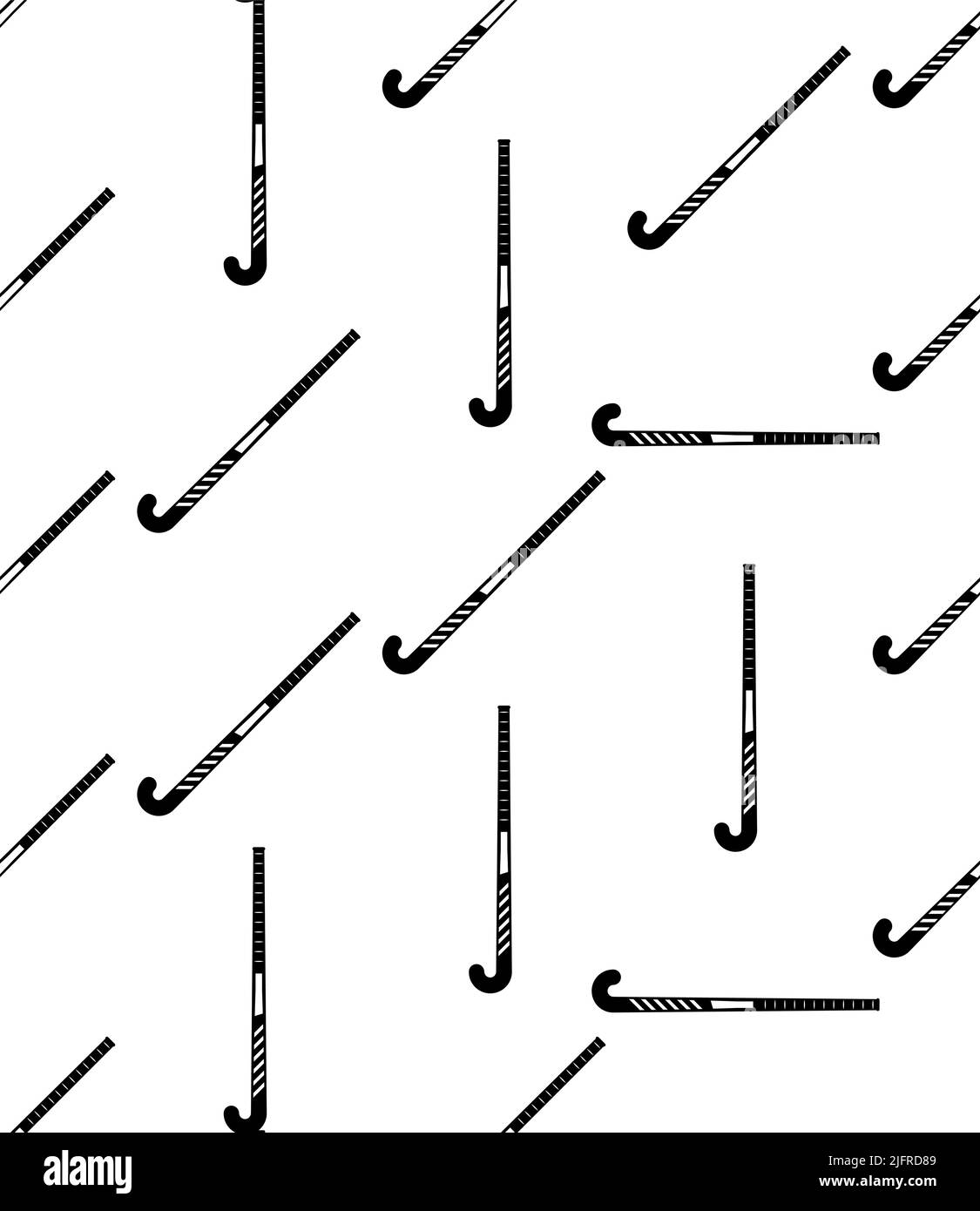Hockey Stick Icon Seamless Pattern, Hockey Sport Accessories Vector Art ...