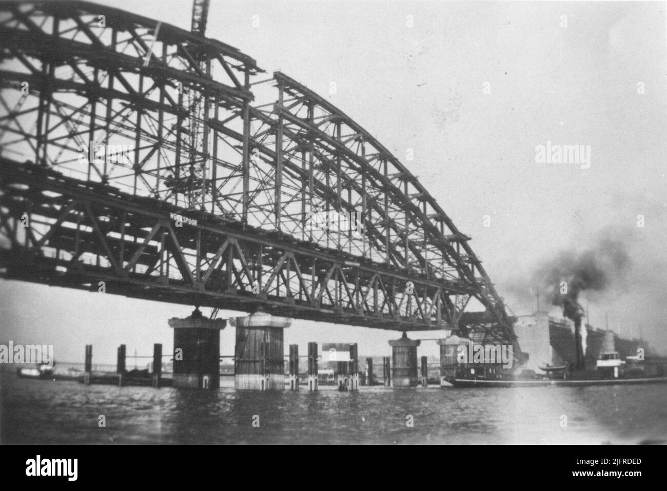The bridge under construction over the river Waal Stock Photo - Alamy