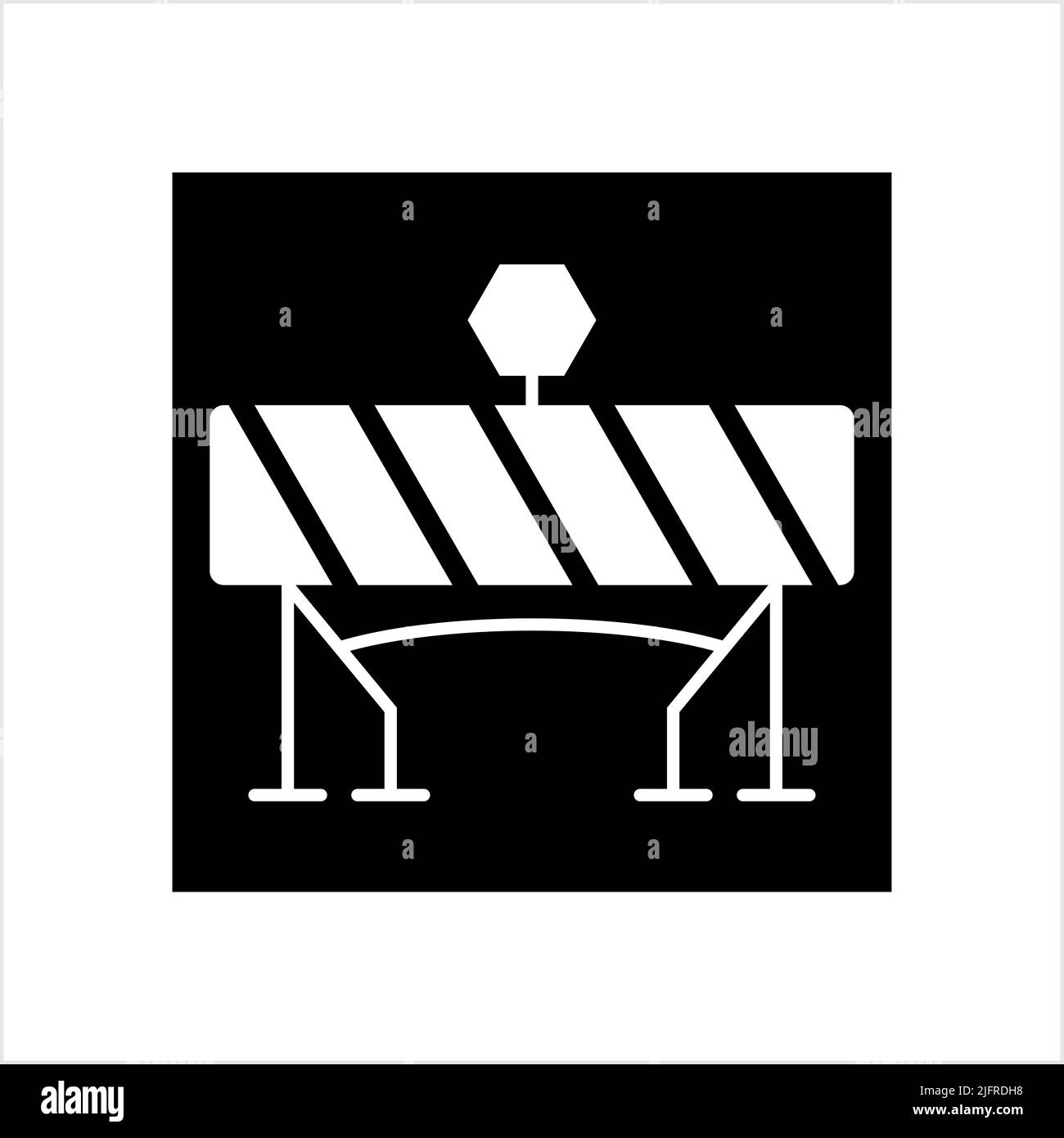 Construction Barrier Icon, Roadblock Barrier Icon Vector Art ...