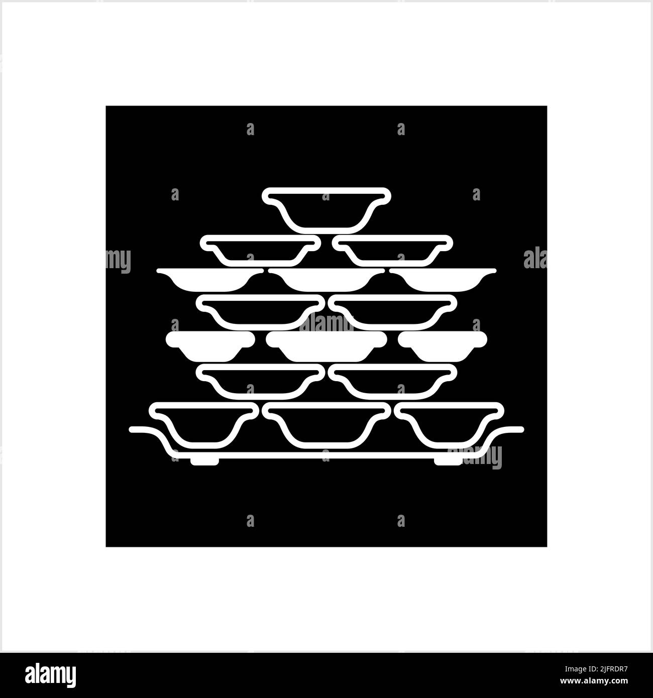 Stack Of Food Plates Icon Vector Art Illustration Stock Vector Image ...