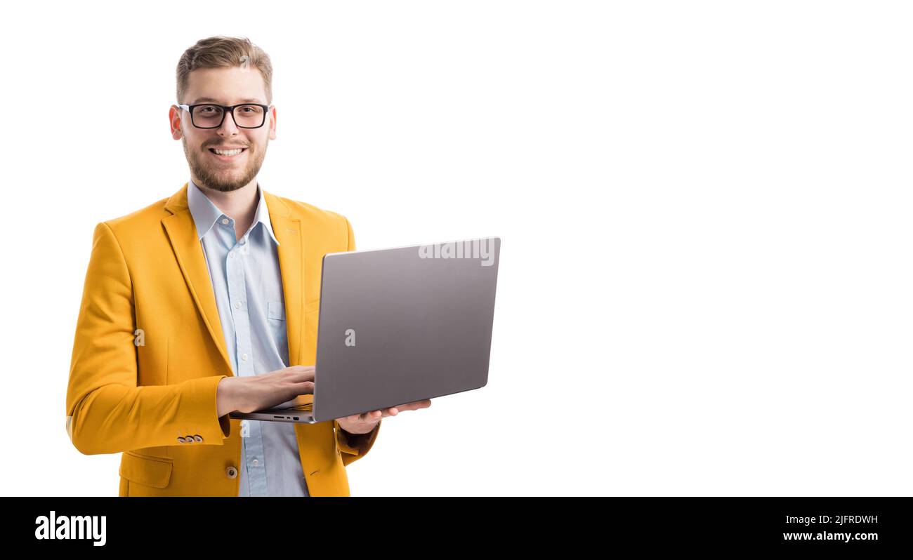 Typing working on laptop Cut Out Stock Images & Pictures - Alamy