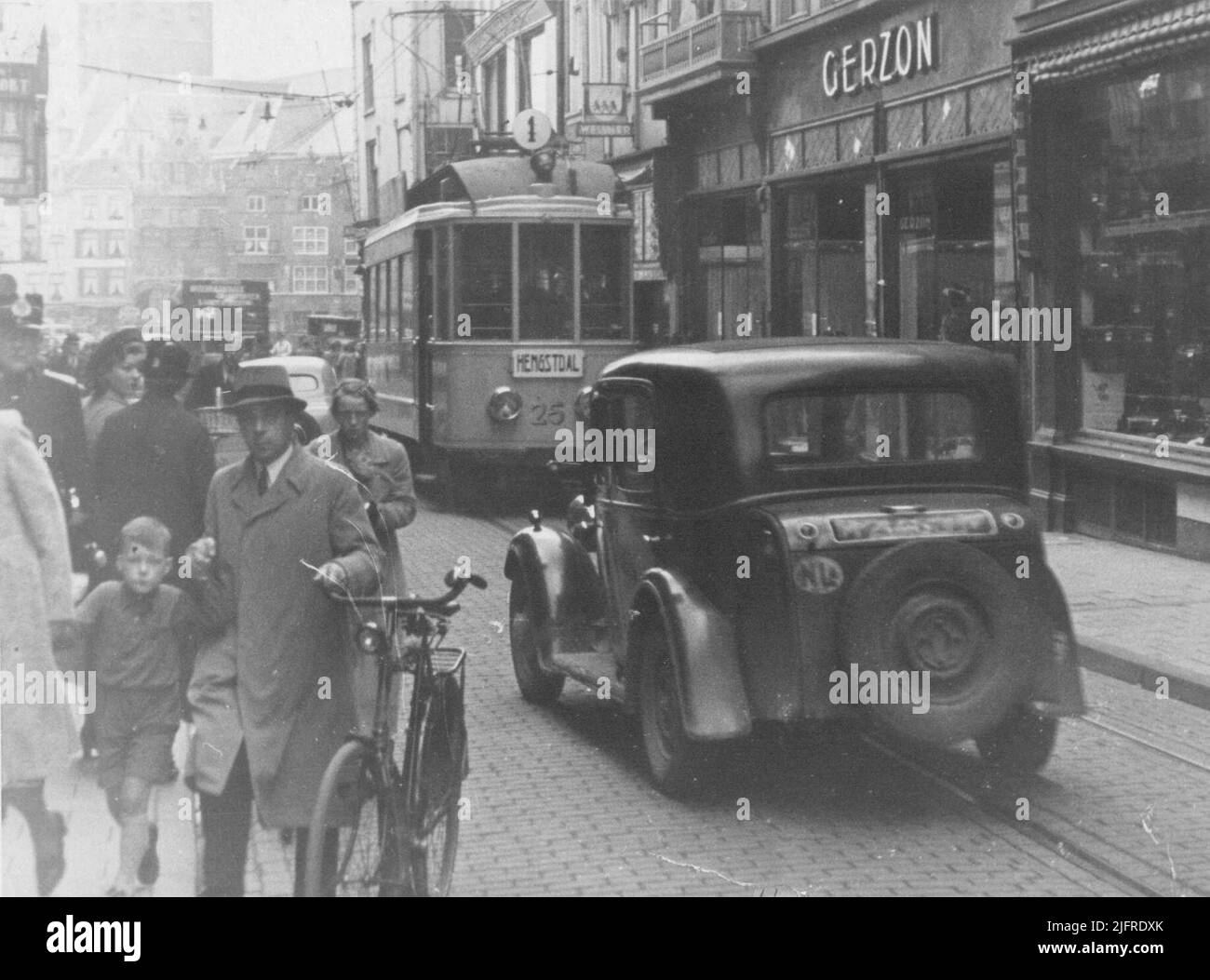 Tram line 1 with motor car 25 Stock Photo - Alamy