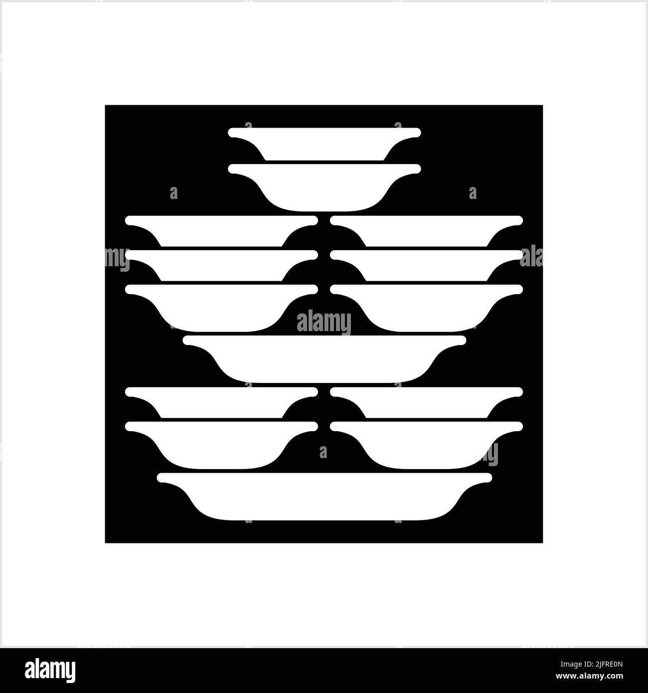 Stack Of Food Plates Icon Vector Art Illustration Stock Vector Image ...