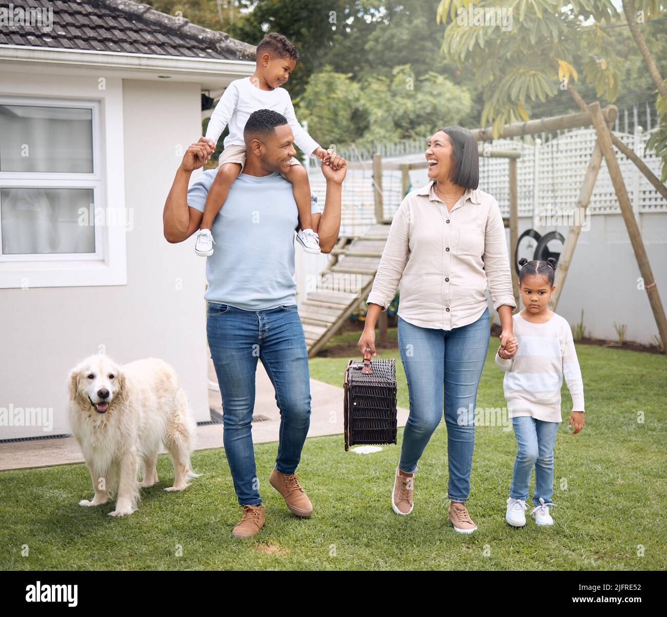 All we need is each other. Shot of a having a family having fun at home ...