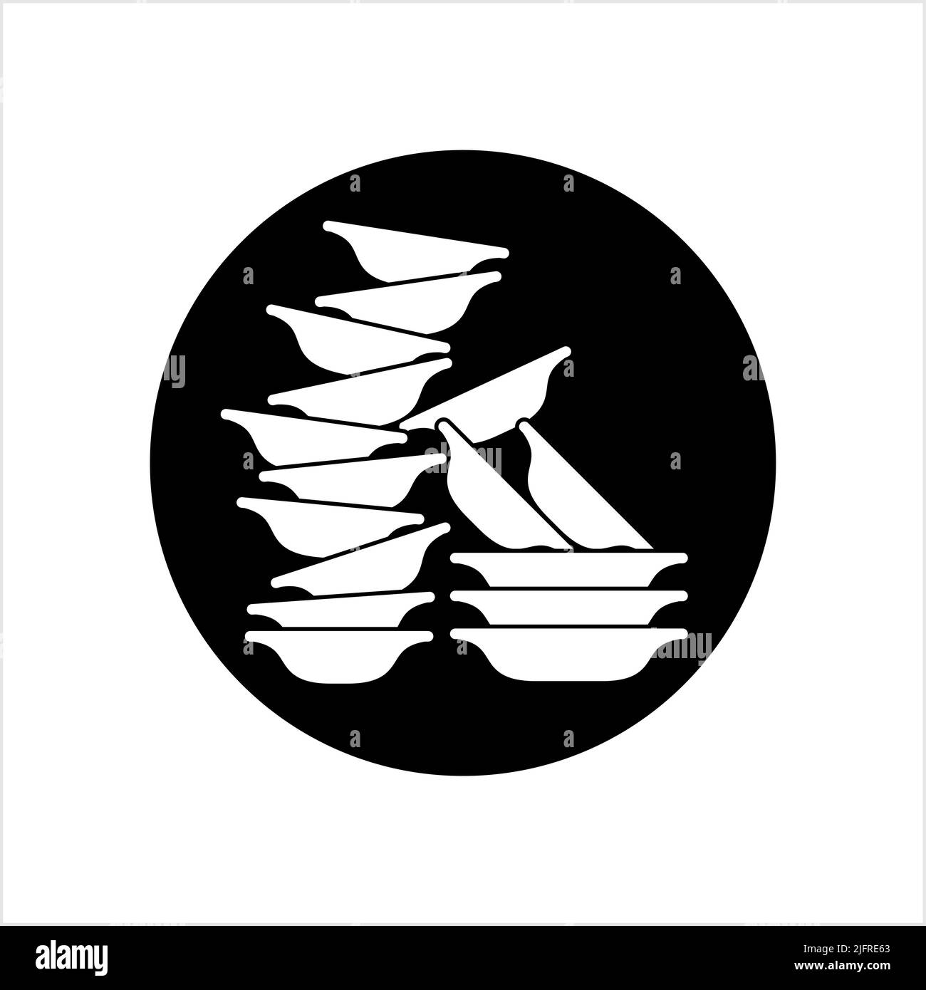 Stack Of Food Plates Icon Vector Art Illustration Stock Vector Image ...