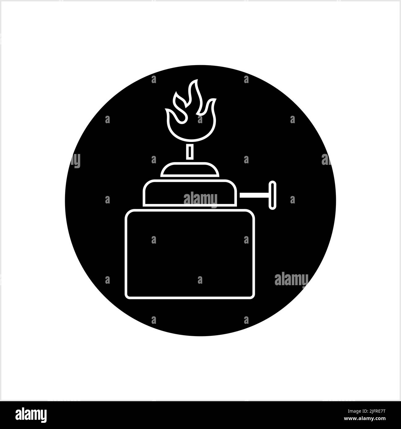 Spirit Lamp Icon, Laboratory Burner, Alcohol Lamp Vector Art ...