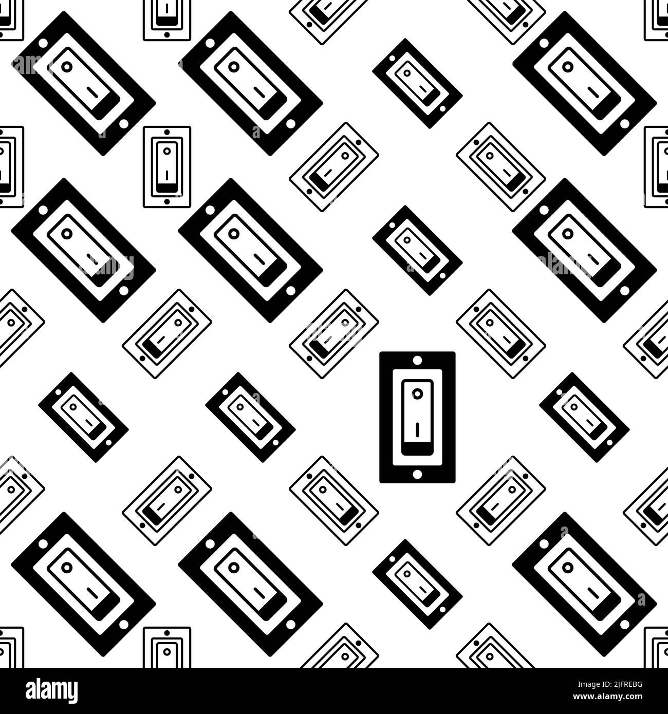 Switch Icon Seamless Pattern, Electrical Switch Vector Art Illustration ...