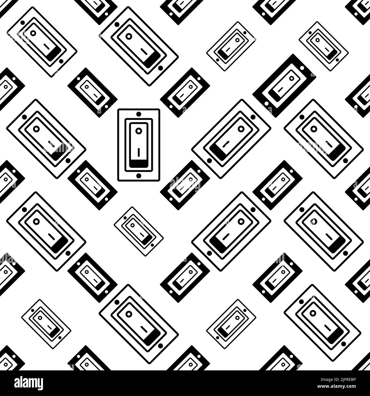Switch Icon Seamless Pattern, Electrical Switch Vector Art Illustration ...
