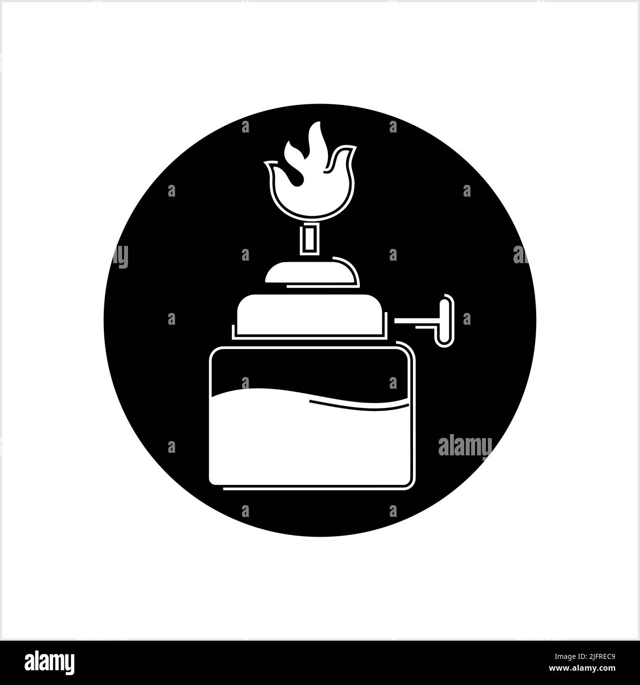 Spirit Lamp Icon, Laboratory Burner, Alcohol Lamp Vector Art ...