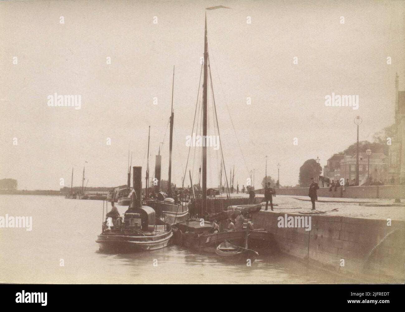 Ships on the Waalkade Stock Photo - Alamy