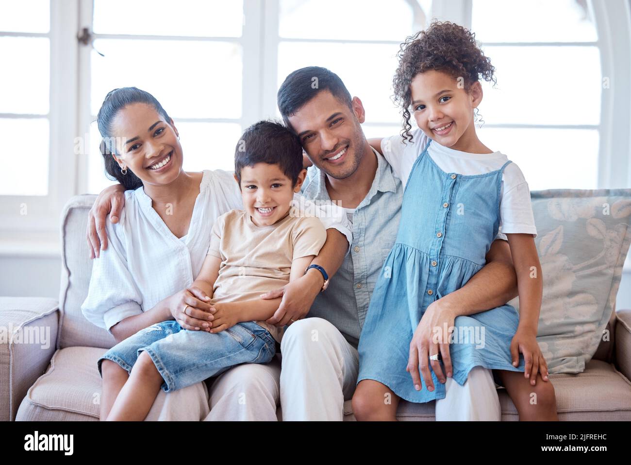 Its about how happy the home is. Portrait of a happy family bonding ...