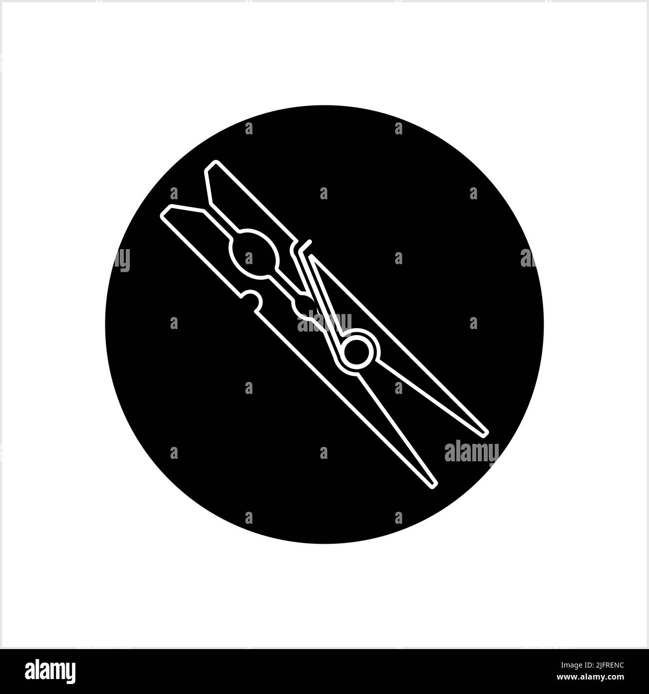 Laundry Clip Icon, Cloth Clip Vector Art Illustration Stock Vector ...