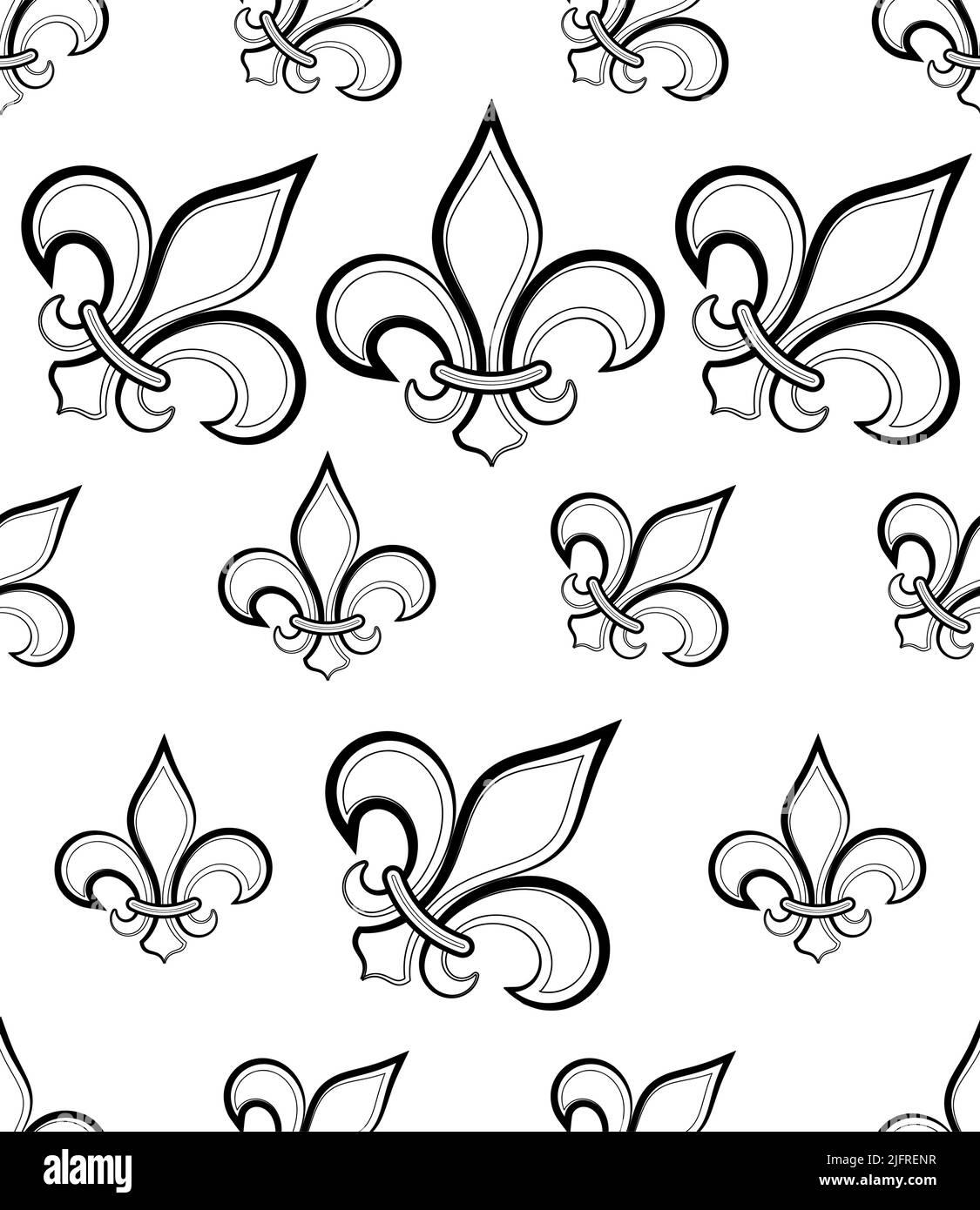 Stylized lily pattern Black and White Stock Photos & Images - Alamy