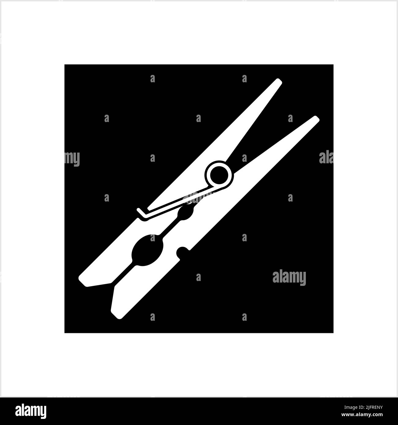 Laundry Clip Icon, Cloth Clip Vector Art Illustration Stock Vector ...