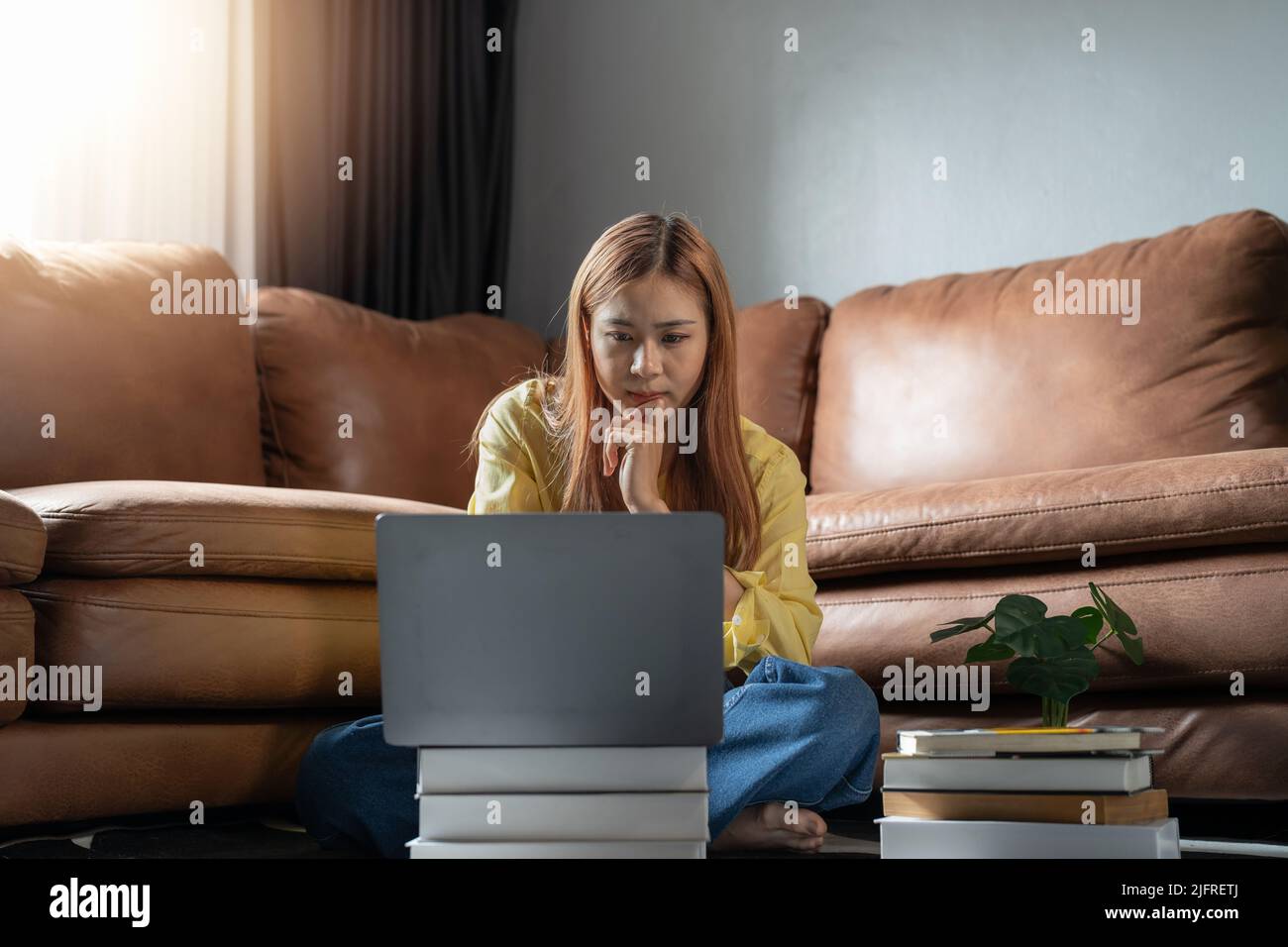 Indian school girl student thinking hi-res stock photography and images ...