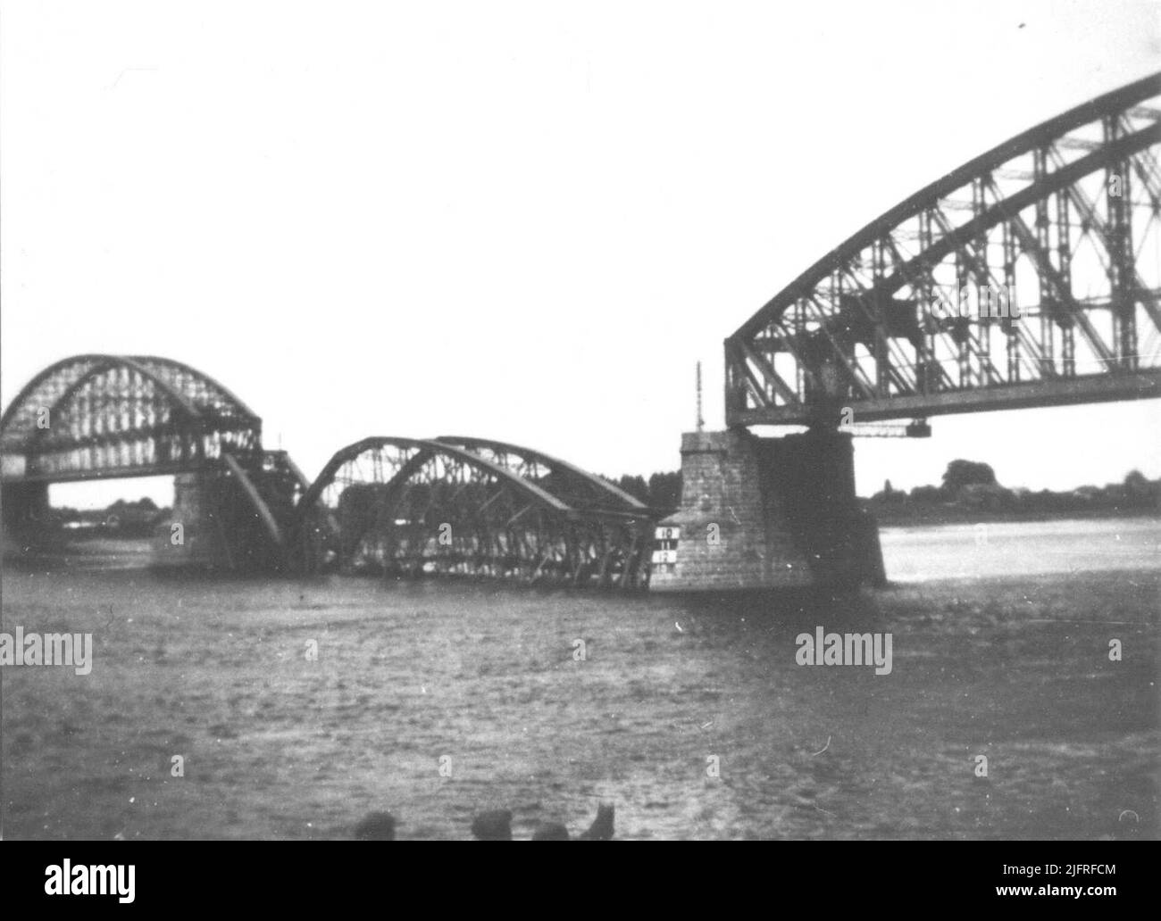 The destroyed railway bridge Stock Photo - Alamy