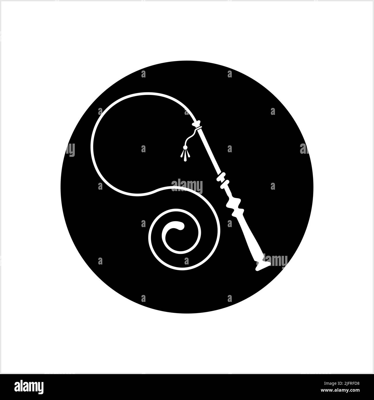 Whip Icon, Riding Whip Icon Vector Art Illustration Stock Vector Image ...