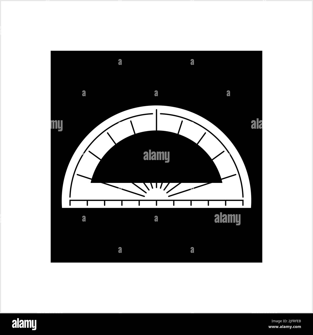 Protractor Icon Geometry Tool Icon Vector Art Illustration Stock Vector Image And Art Alamy