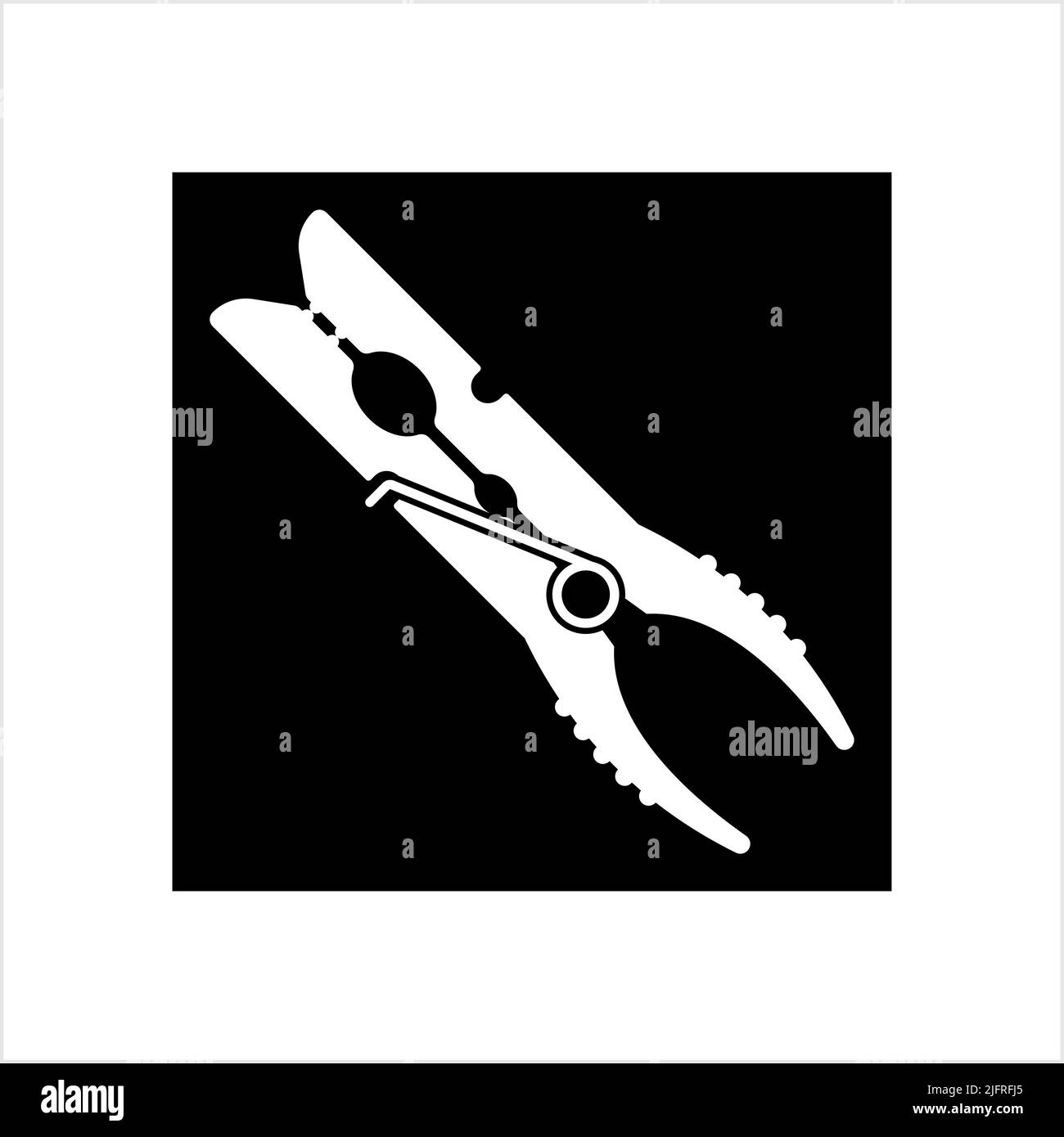 Laundry Clip Icon, Cloth Clip Vector Art Illustration Stock Vector ...