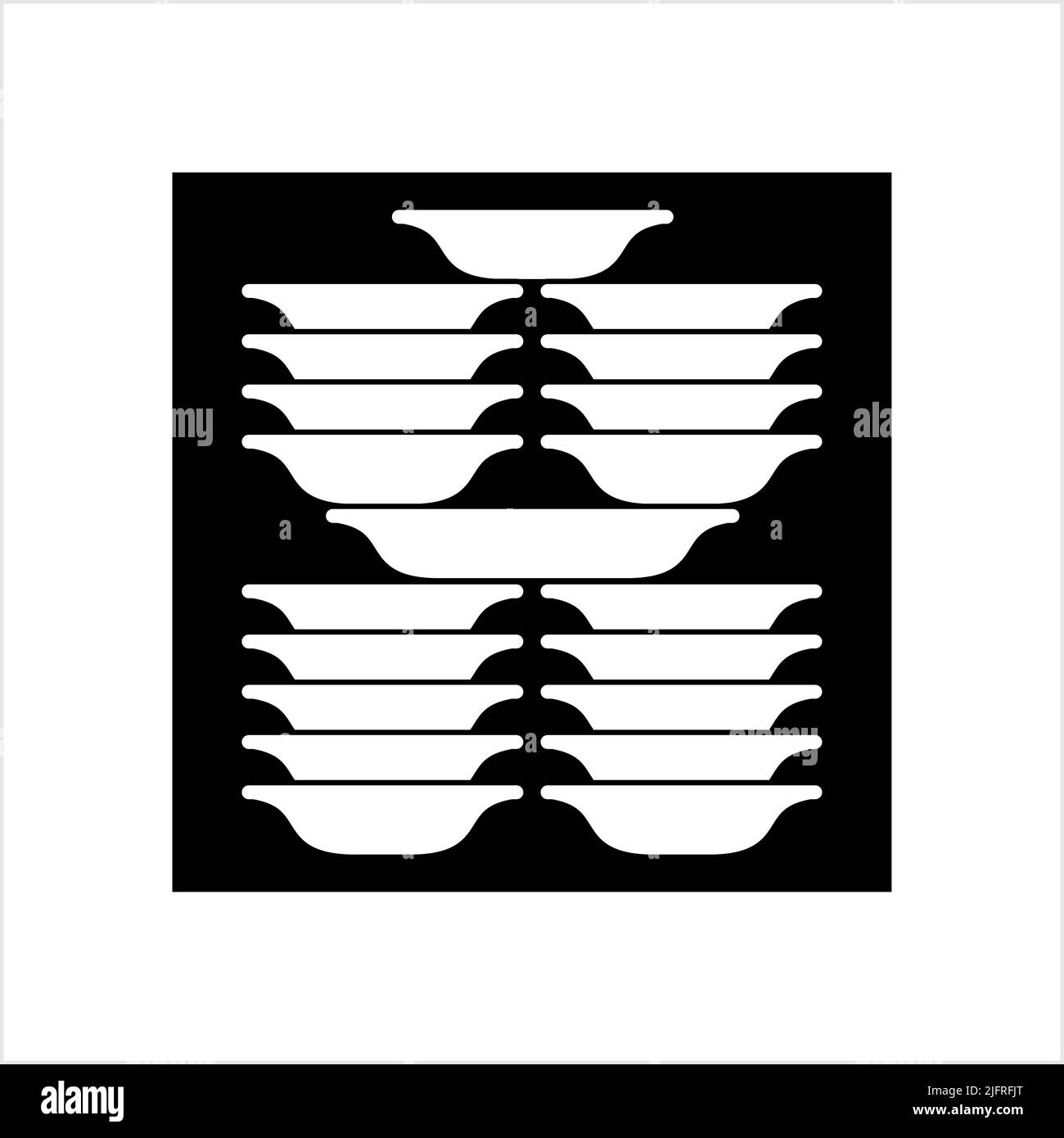 Stack Of Food Plates Icon Vector Art Illustration Stock Vector Image ...