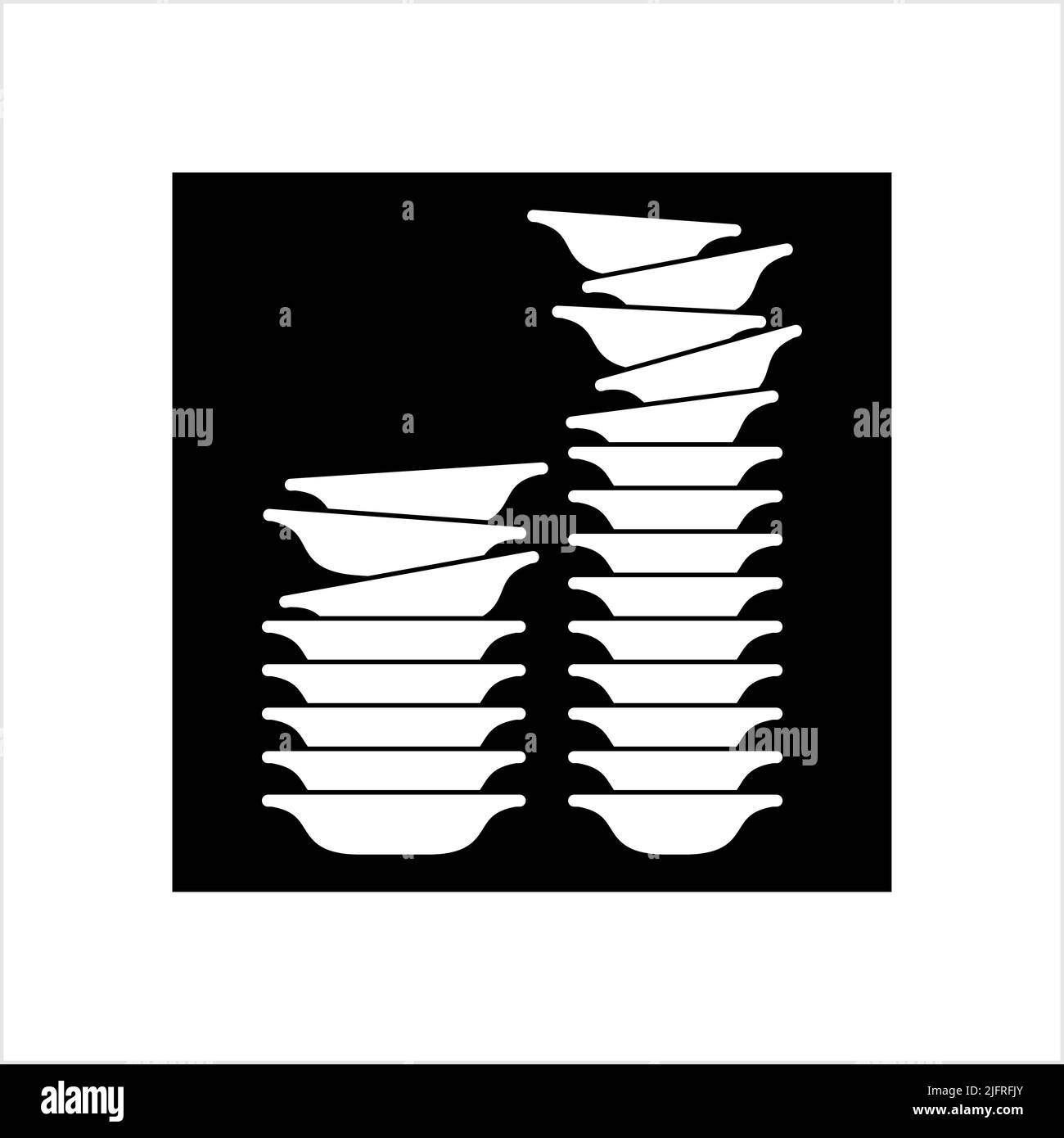 Stack Of Food Plates Icon Vector Art Illustration Stock Vector Image ...