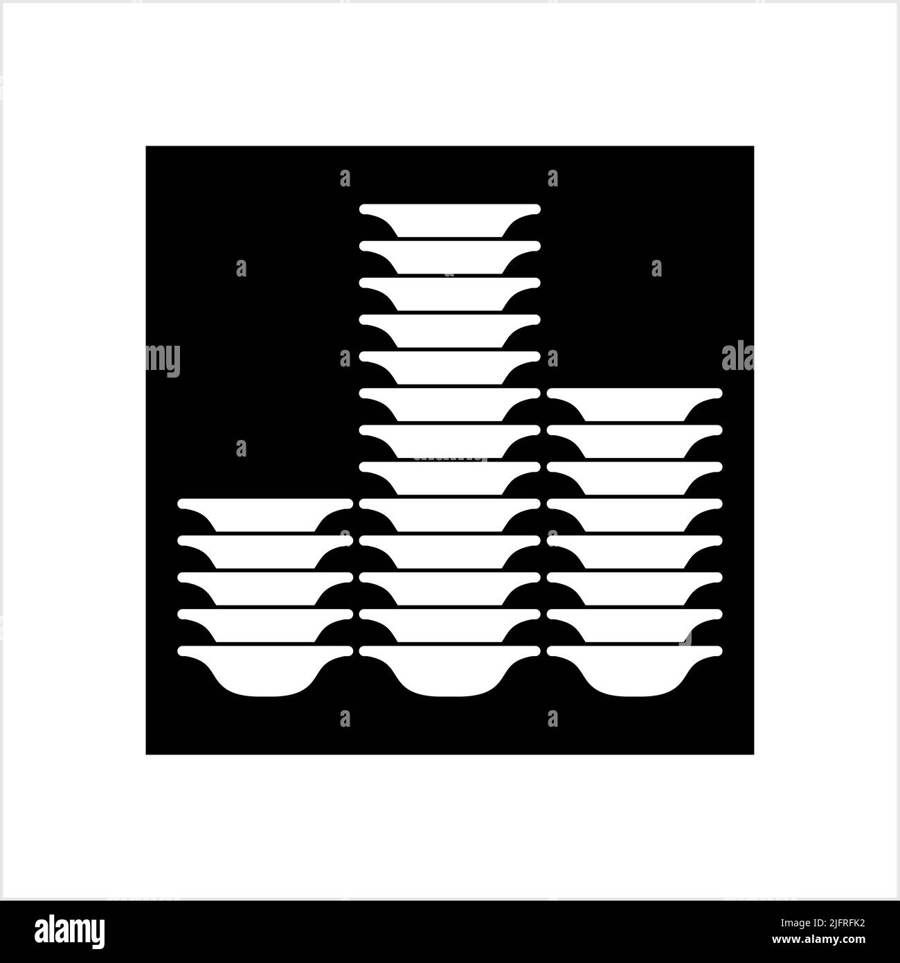 Stack Of Food Plates Icon Vector Art Illustration Stock Vector Image ...