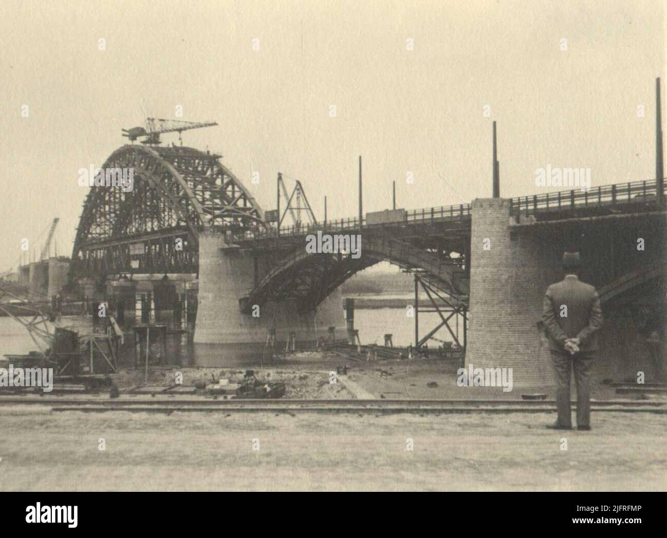 The construction of the Waal Bridge Stock Photo - Alamy