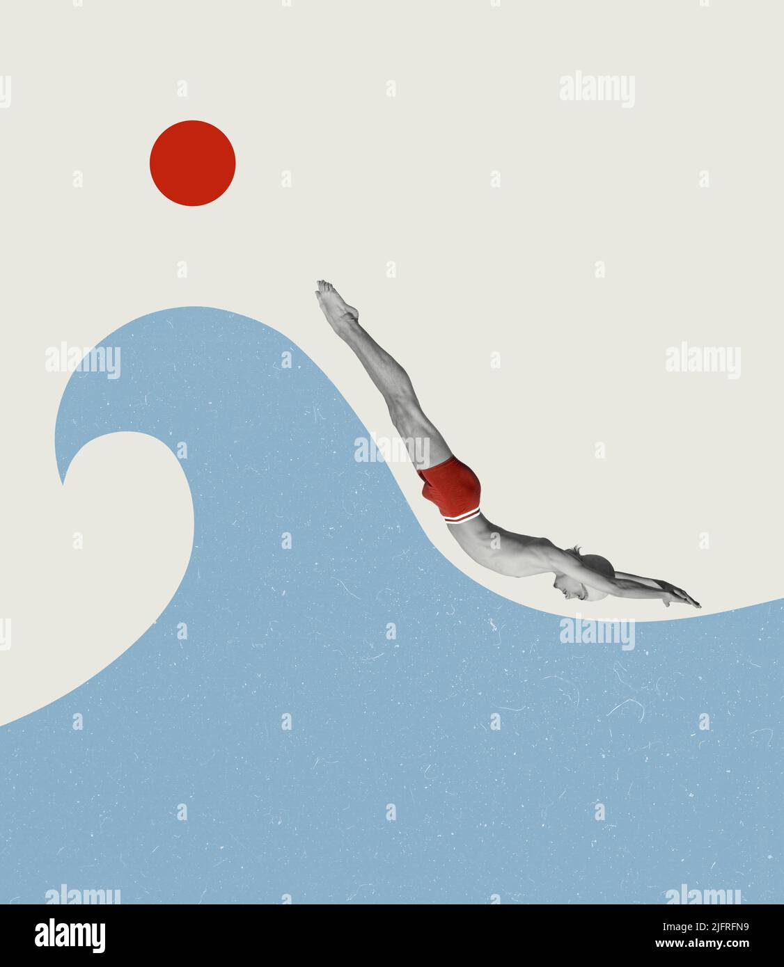 Man diving pool retro hi-res stock photography and images - Alamy